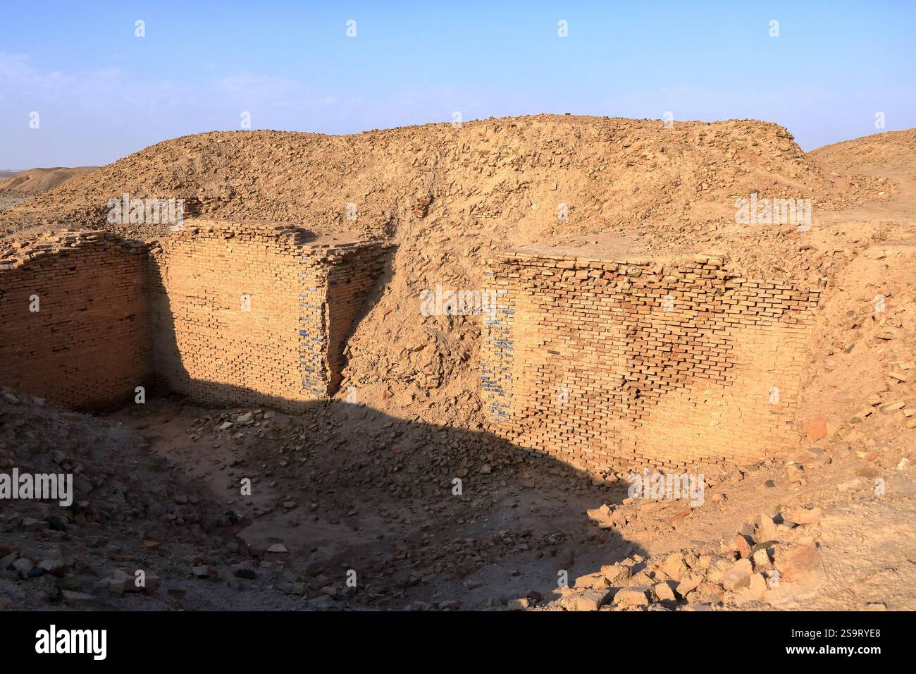 walls and bricks in the excavation site in the Ancient City of Uruk ...