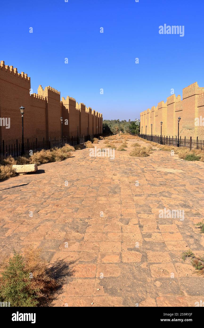 the Street of Procession in the ancient city of Babylon, iraq Stock ...