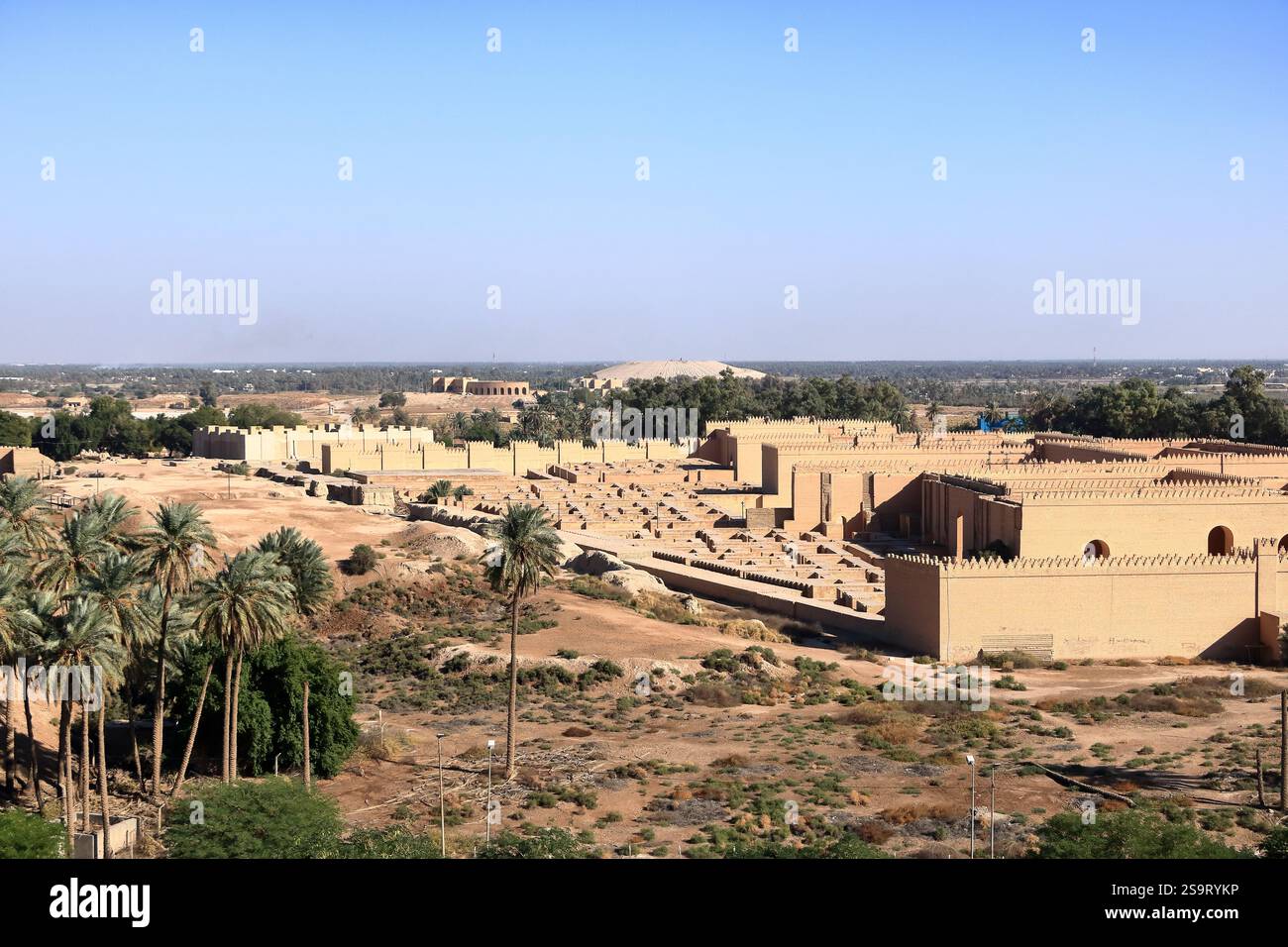 the Upper view of the ancient city of Babylon from former Saddam ...