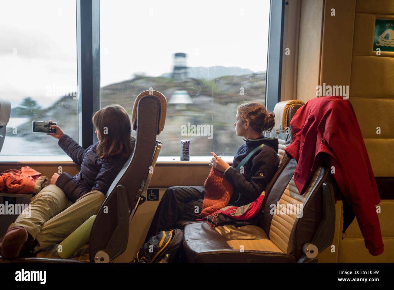 Passengers on the Bergen to Flam ferry in Norway Stock Photo - Alamy