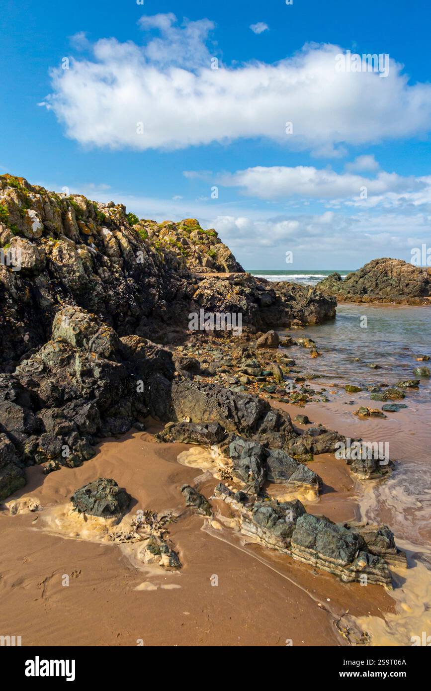 Gwddw Llanddwyn a beach near Newborough National Nature Reserve on the south west tip of ...