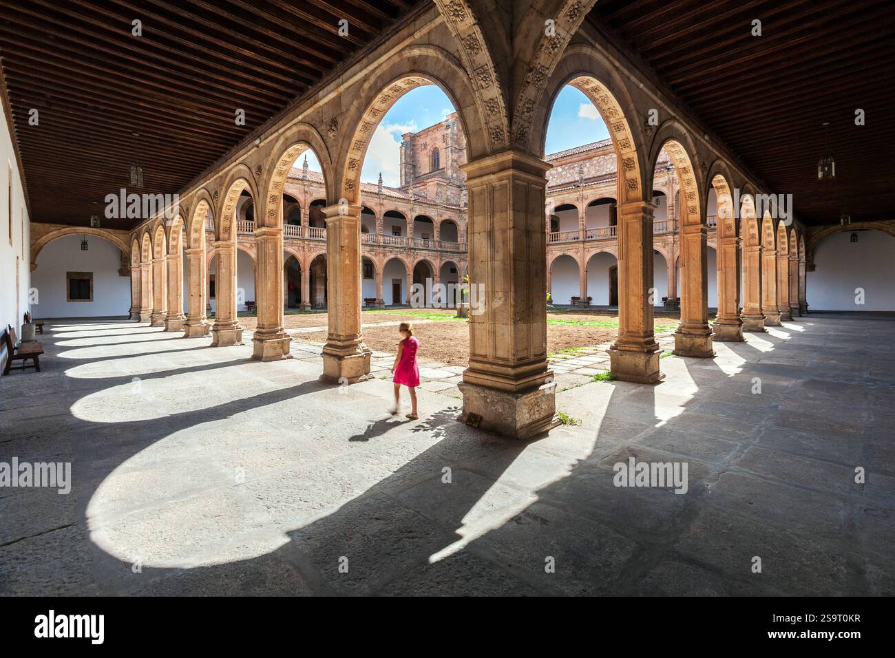Salamanca, Spain, Aug 18 2018, Renaissance-style courtyard in Fonseca ...