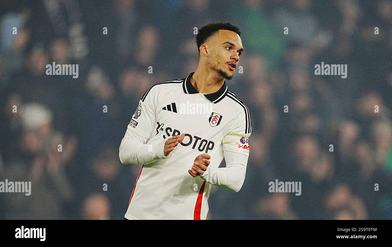Fulham's Antonee Robinson runs into position during the English Premier ...