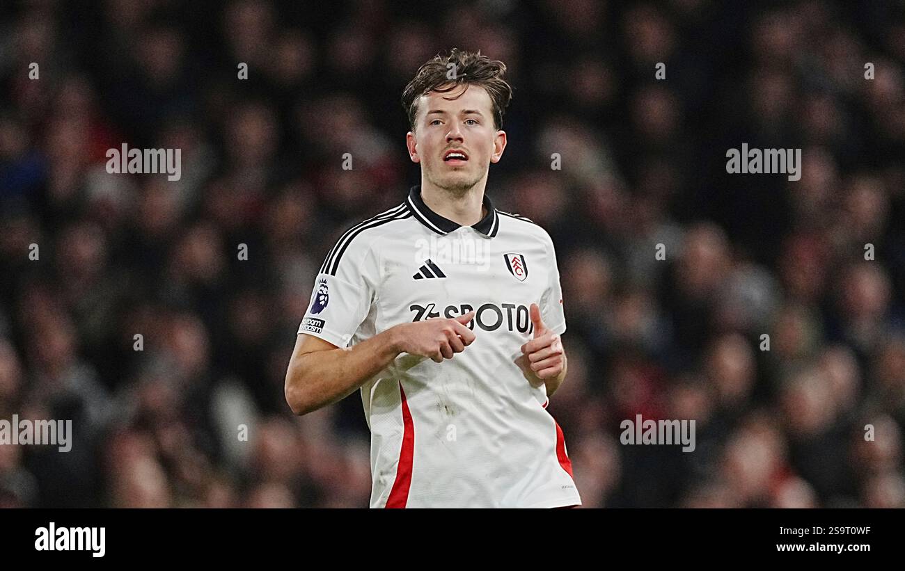 Fulham's Sander Berge runs into position during the English Premier ...