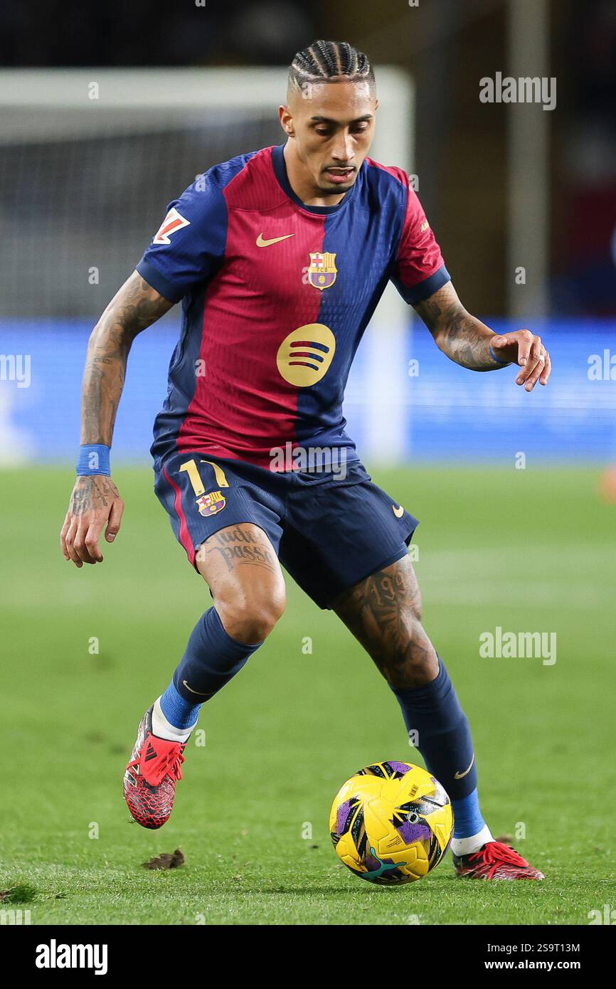 Barcelona, Spain. 26th Jan, 2025. Raphinha (11) of FC Barcelona seen ...