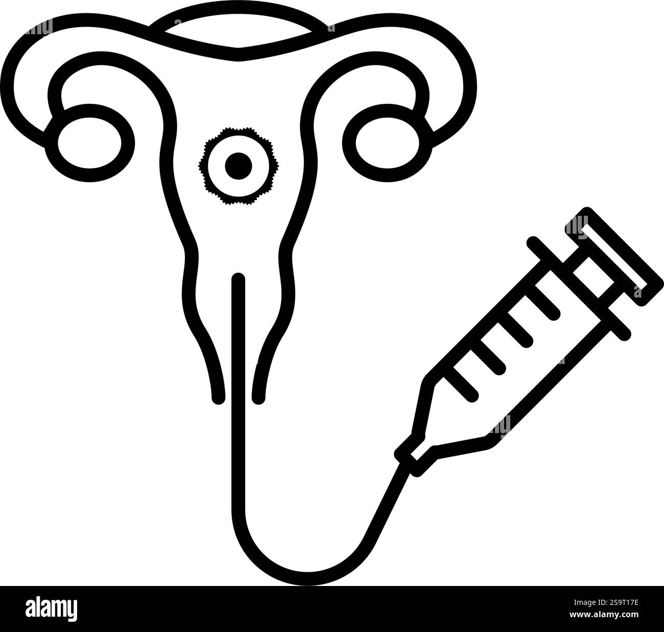IVF with a syringe and uterus icon symbol illustration Stock Vector ...