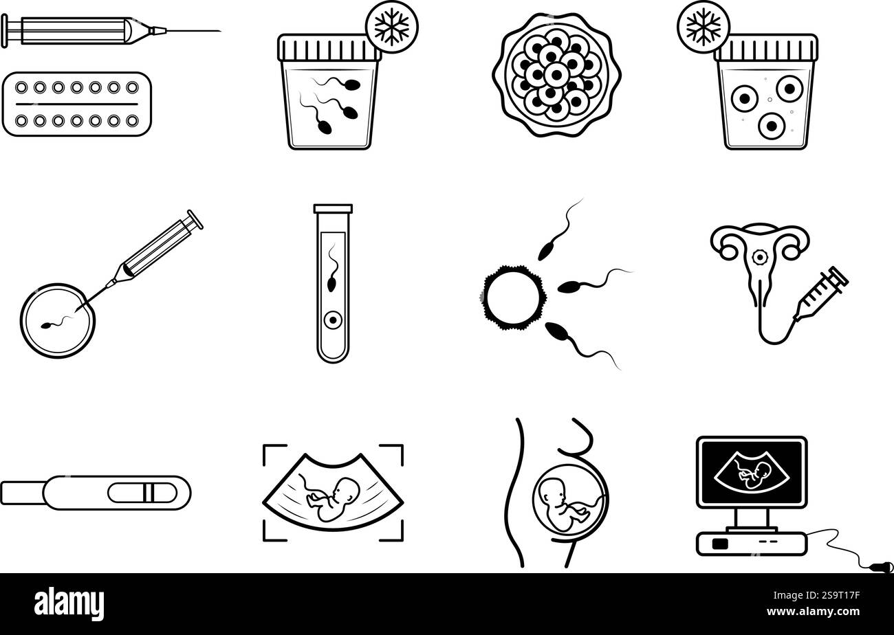IVF icon set symbol outline illustration Stock Vector Image & Art - Alamy