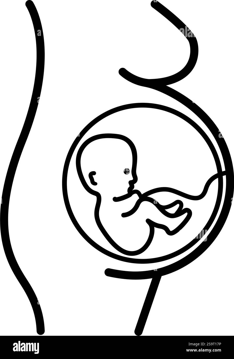 Pregnancy, motherhood and prenatal development outline illustration ...