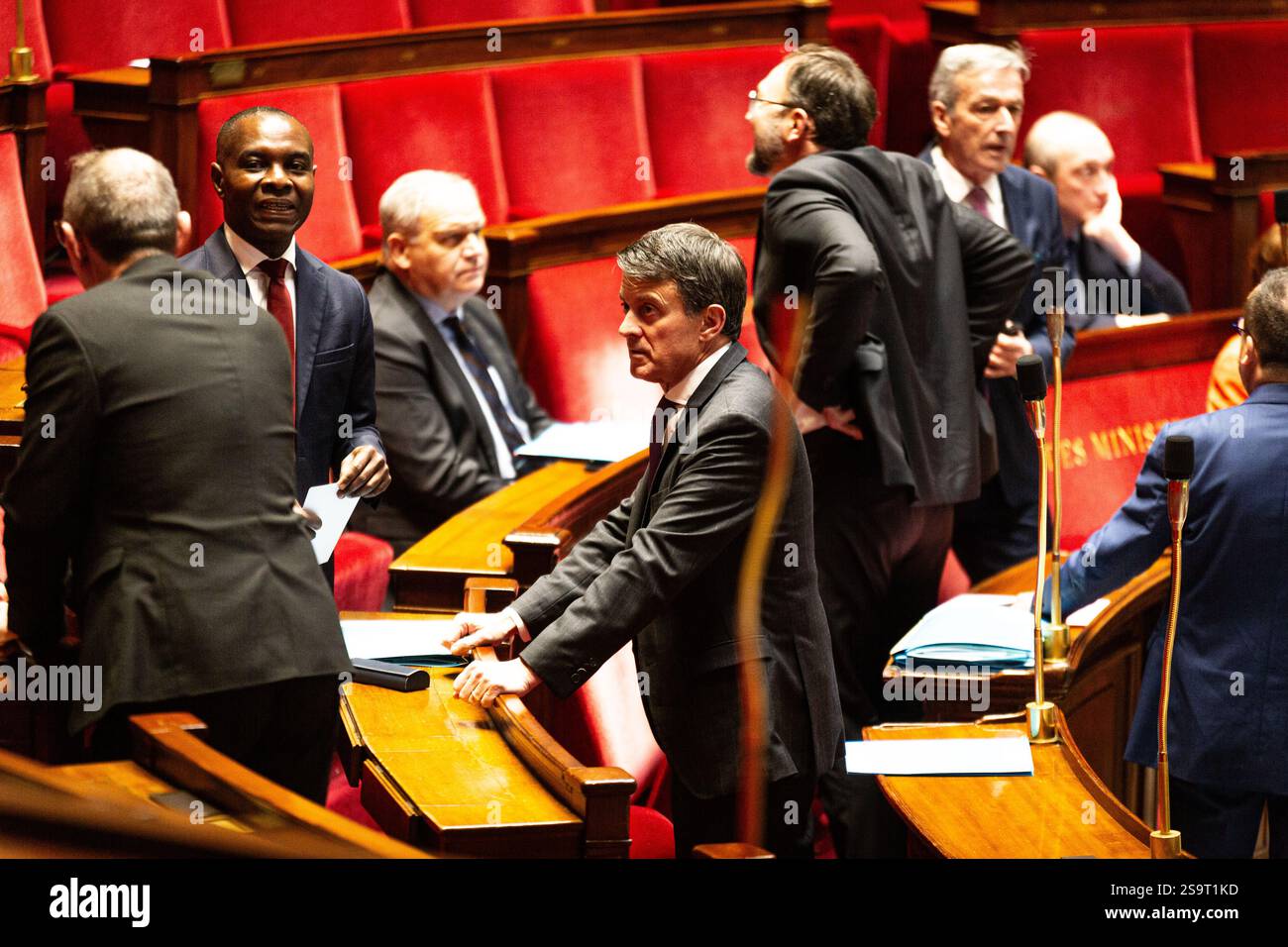 Paris, France. 22nd Jan, 2025. Manuel Valls (C), Minister of State ...
