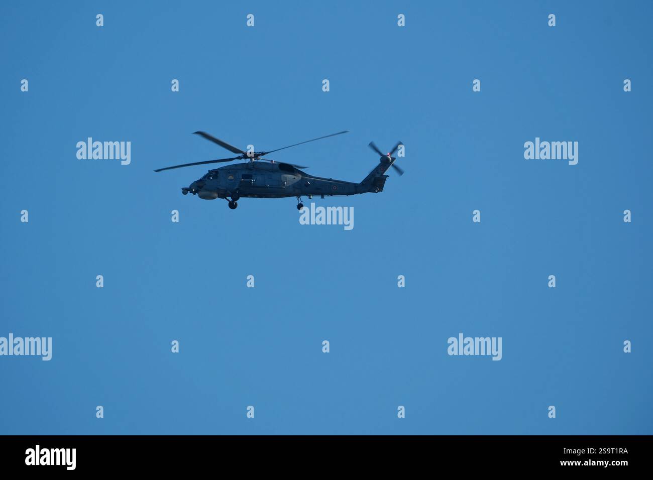 Turkish Air Force. Helicopter flying in the sky. Sikorsky S-70 ...