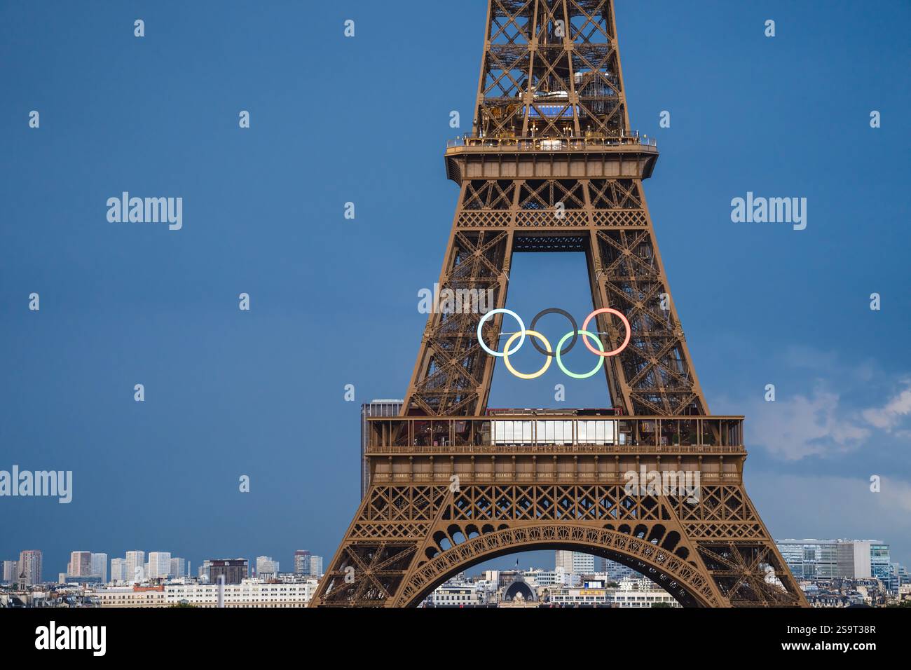 Image of the Eiffel Tower during the Paris Olympic Games with the ...
