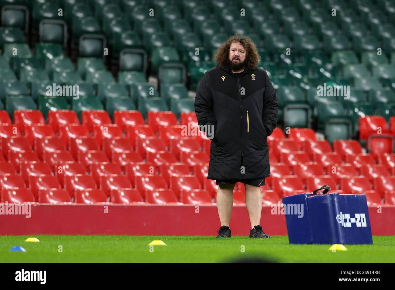 Cardiff, UK. 27th Jan, 2025. Adam Jones, coach of Wales rugby team ...