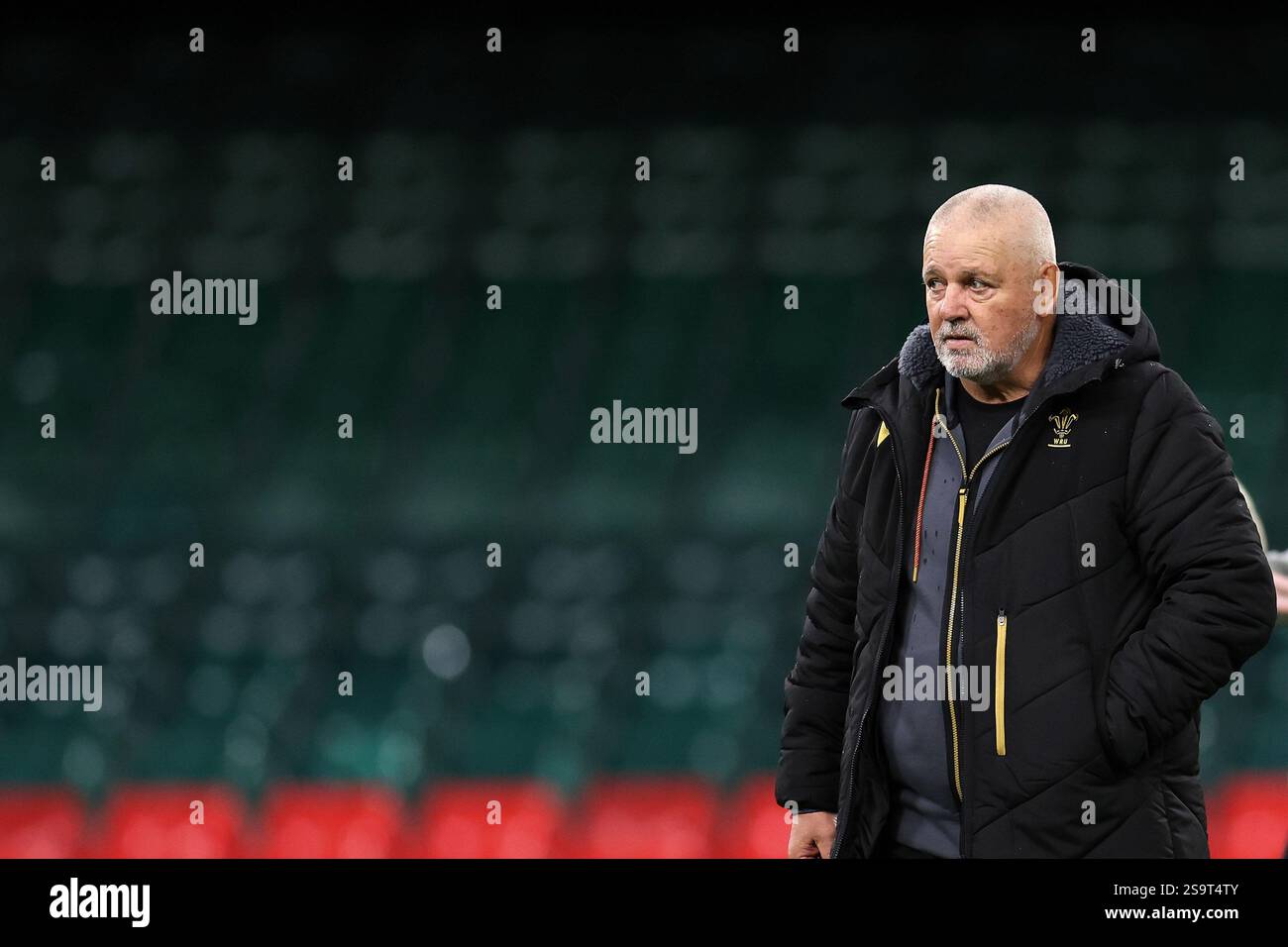 Cardiff, UK. 27th Jan, 2025. Warren Gatland, the head coach of Wales ...