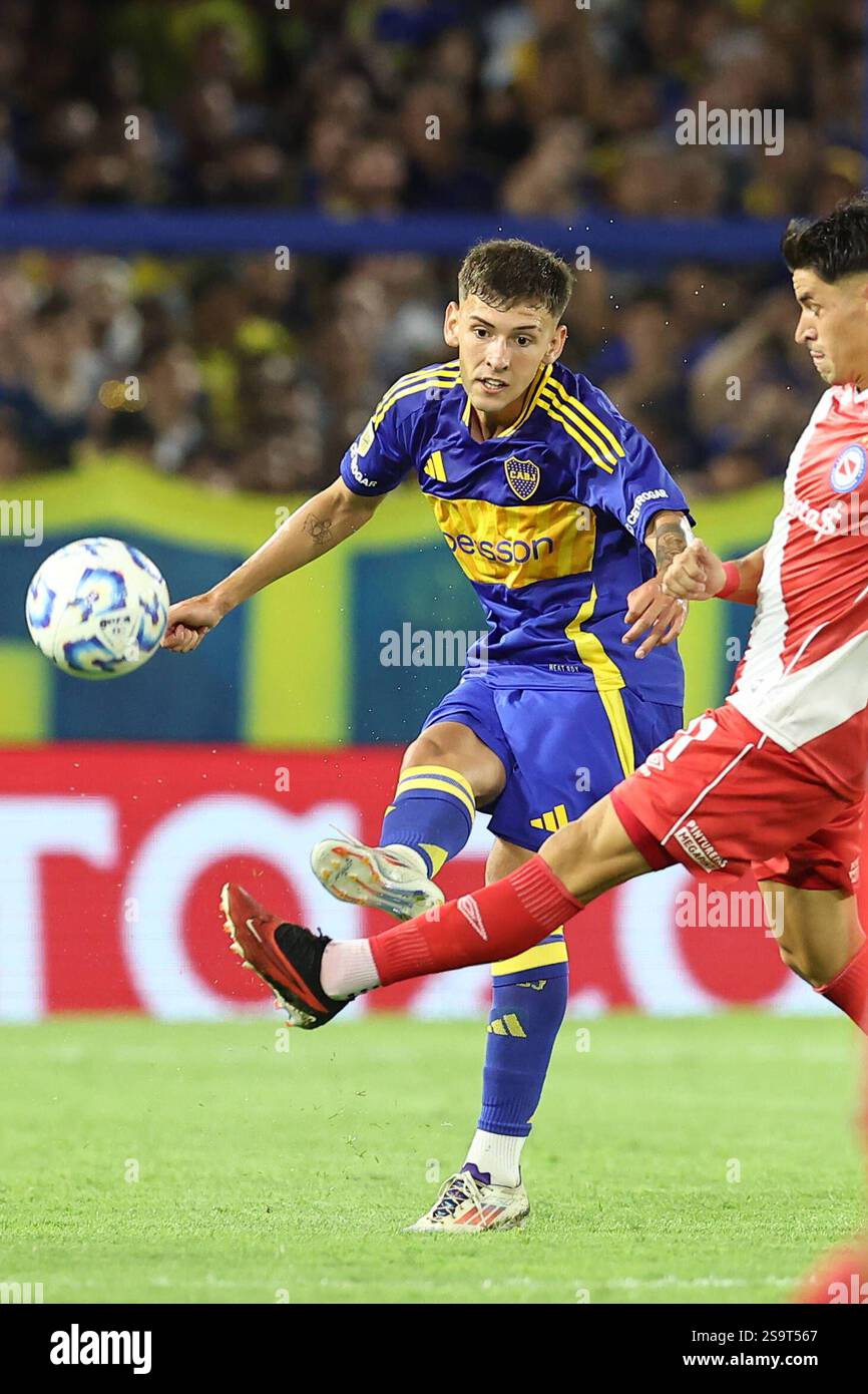 Boca Juniors midfielder Camilo Rey Domenech soots the ball during the ...