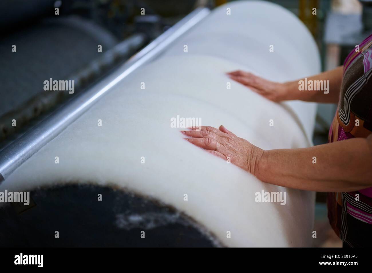 Crafting soft textures at a felt factory with skilled hands and ...