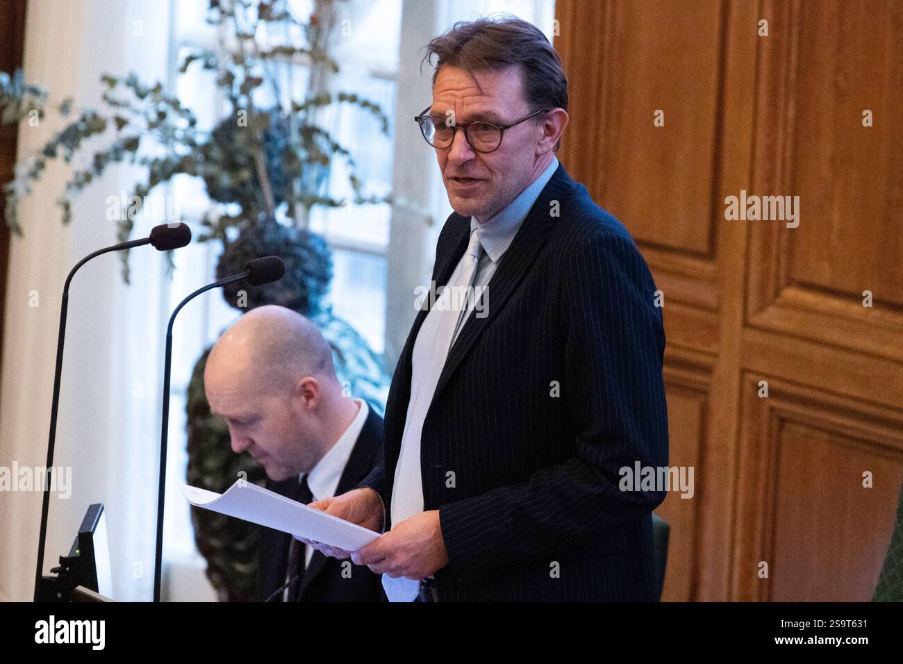 Jeppe Soe outside the parliamentary groups during a Youth Parliament ...