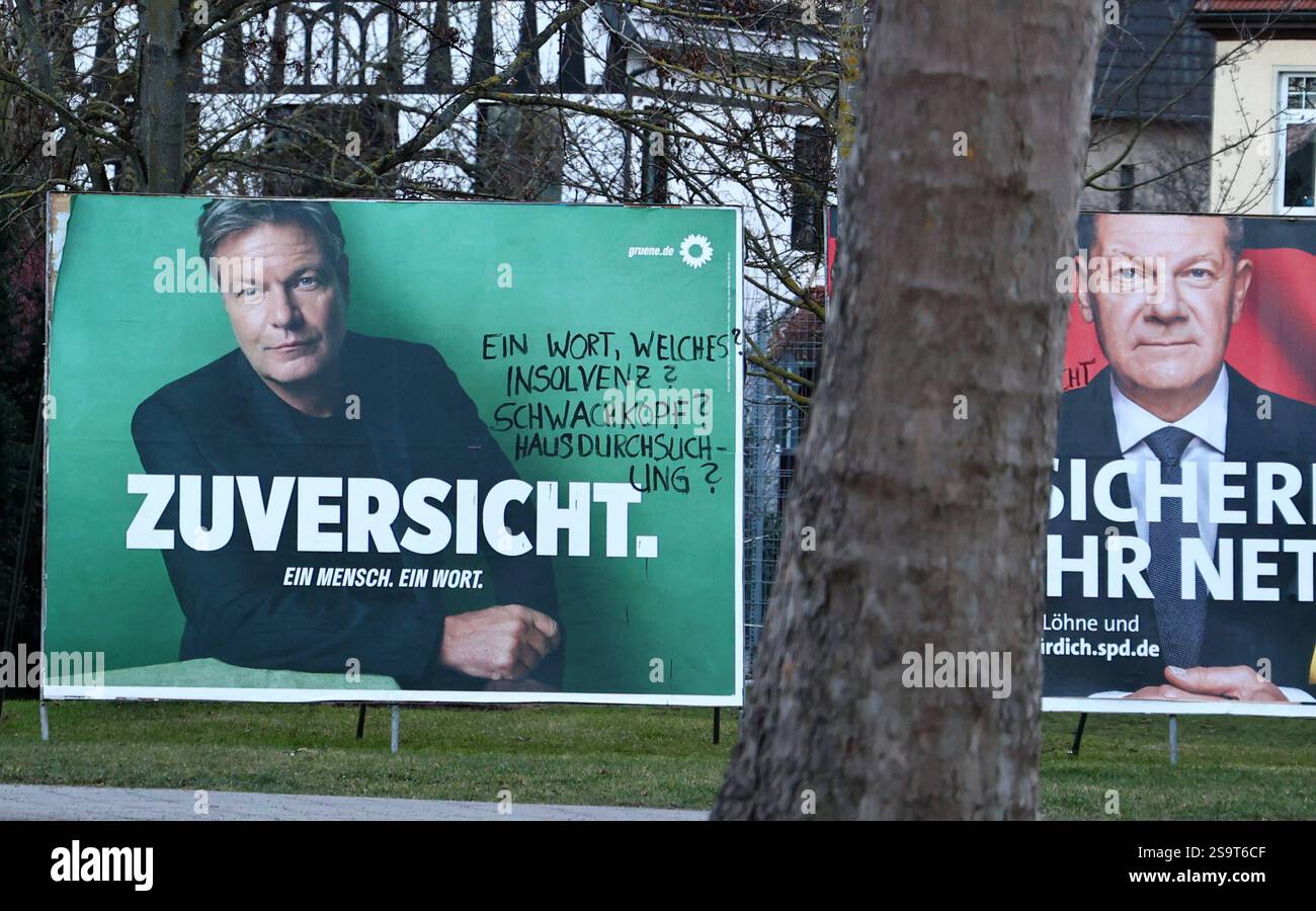 Wahlplakate 26.01.2025, Erfurt, Wahlplakate zur Bundestagswahl / Wahl ...
