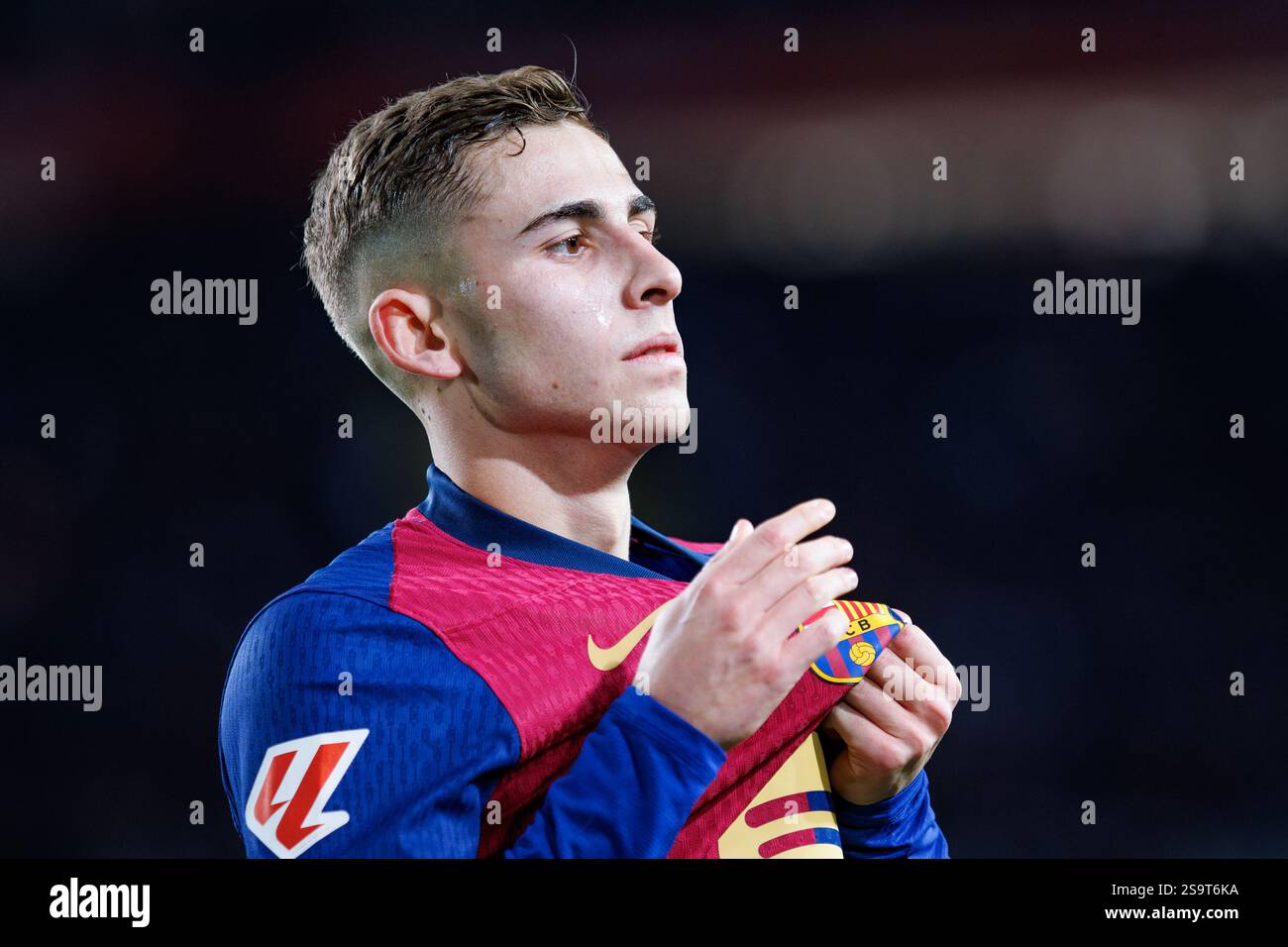 Barcelona, Spain. 26th Jan, 2025. Fermin Lopez celebrates after scoring ...