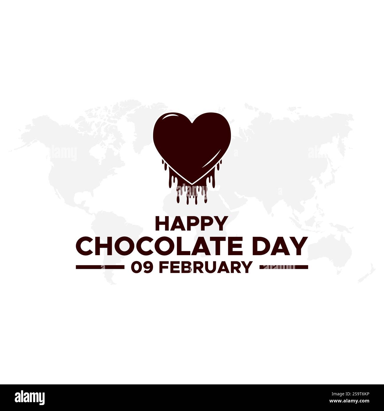 Chocolate Day hand drawn typography logo with heart shape chocolate ...