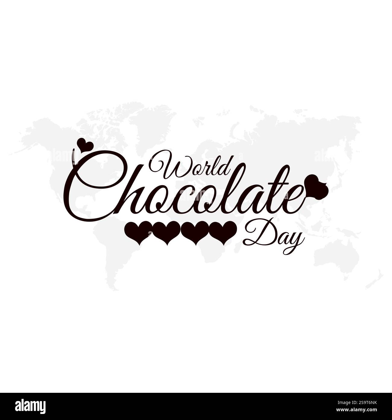 Chocolate Day hand drawn typography logo with heart shape chocolate ...