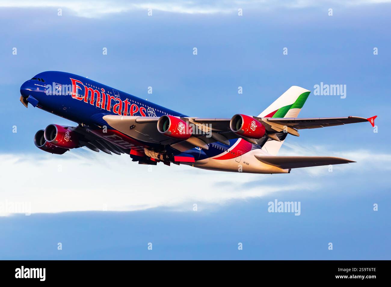 Vienna, Austria - December 16, 2024: Emirates Airbus A380 NBA special ...