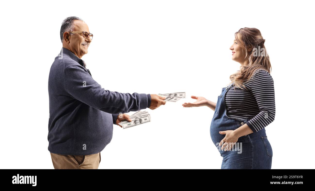 Man giving woman money Cut Out Stock Images & Pictures - Alamy