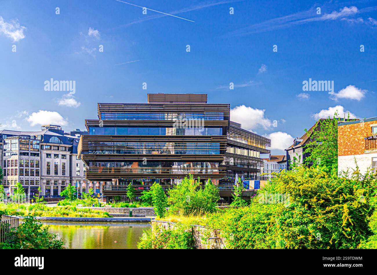 De Krook library building postmodern Architectural style on quay Nelson ...