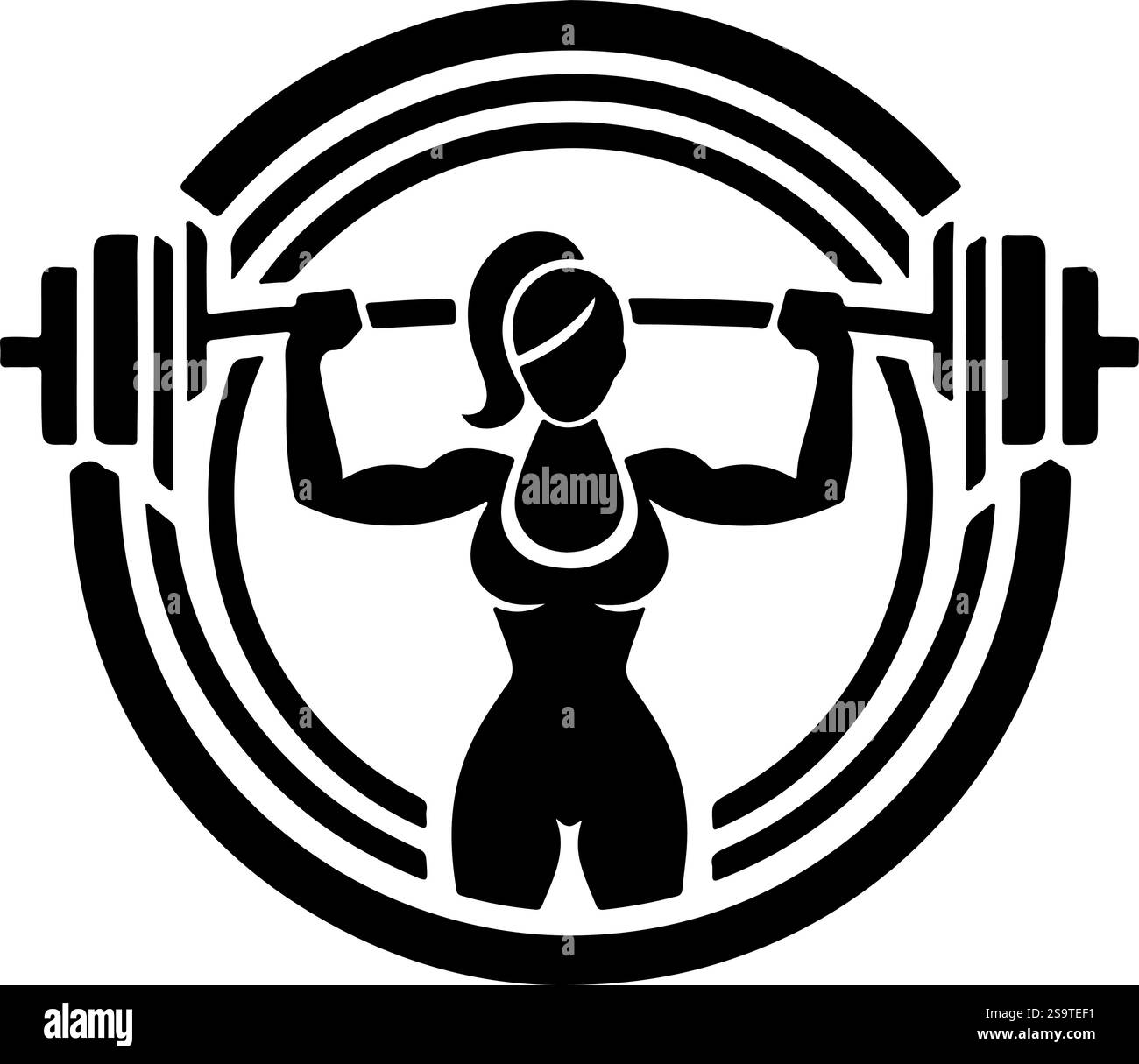Powerful Female Weightlifter Silhouette Logo Stock Vector Image & Art ...