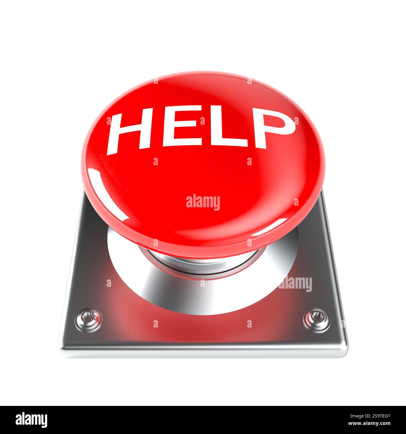 Large red help button isolated on transparent background 3d Stock Photo ...