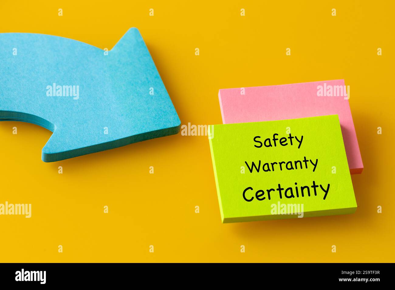 Security Warranty Certainty Conceptual words. Business slogan. Building ...