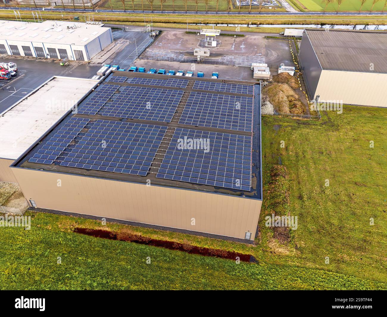 January 25, 2025 - Wijster-Netherlands: Solar panels covering a ...
