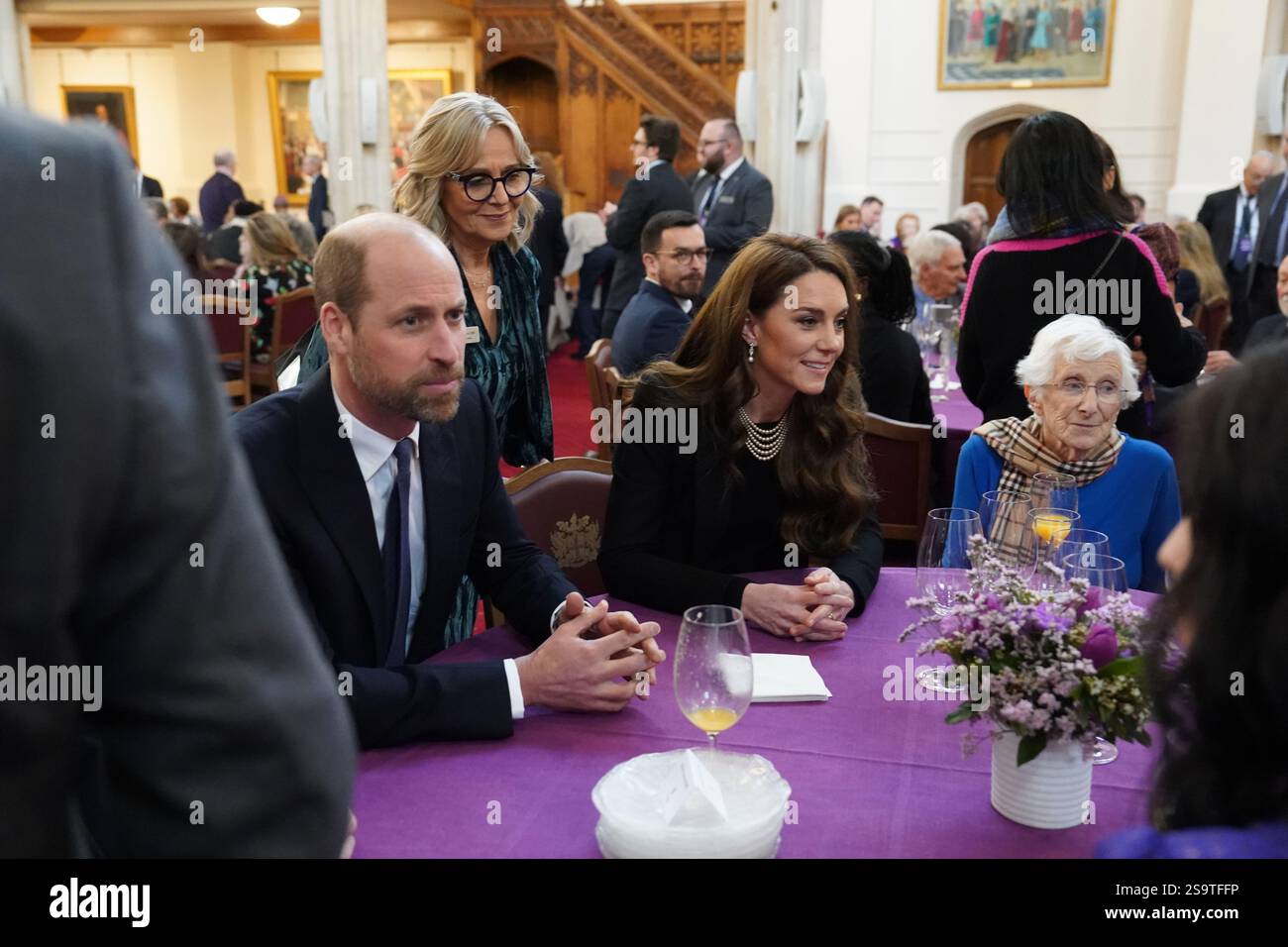 The Prince and Princess of Wales meet Yvonne Bernstein (right) during a ...
