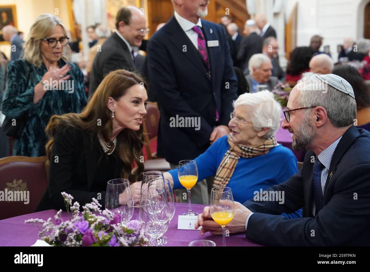The Princess of Wales meets Yvonne Bernstein during a ceremony at ...