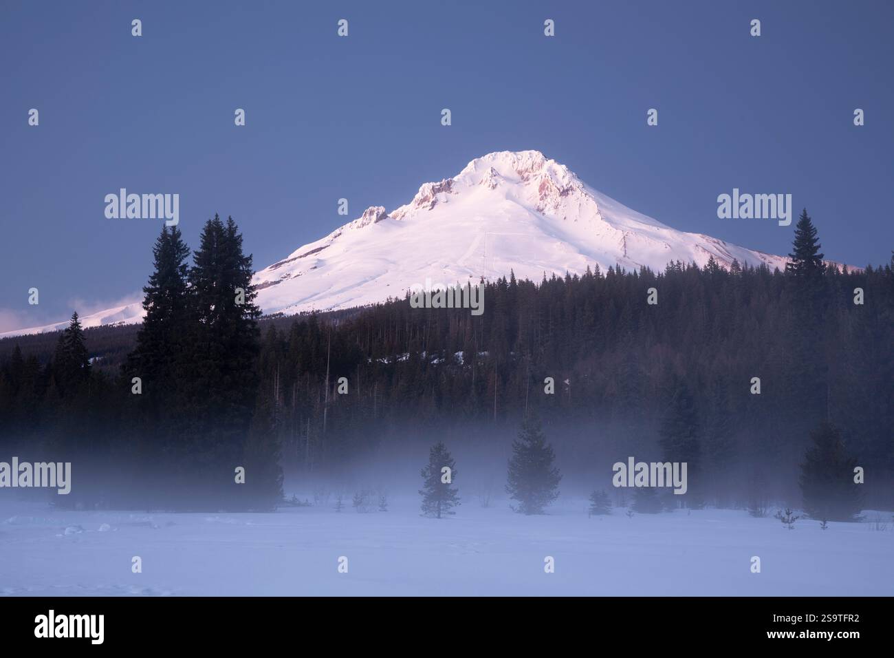 OR03014-00....OREGON - Mount Hood in winter from the Trillium Lake Sli ...