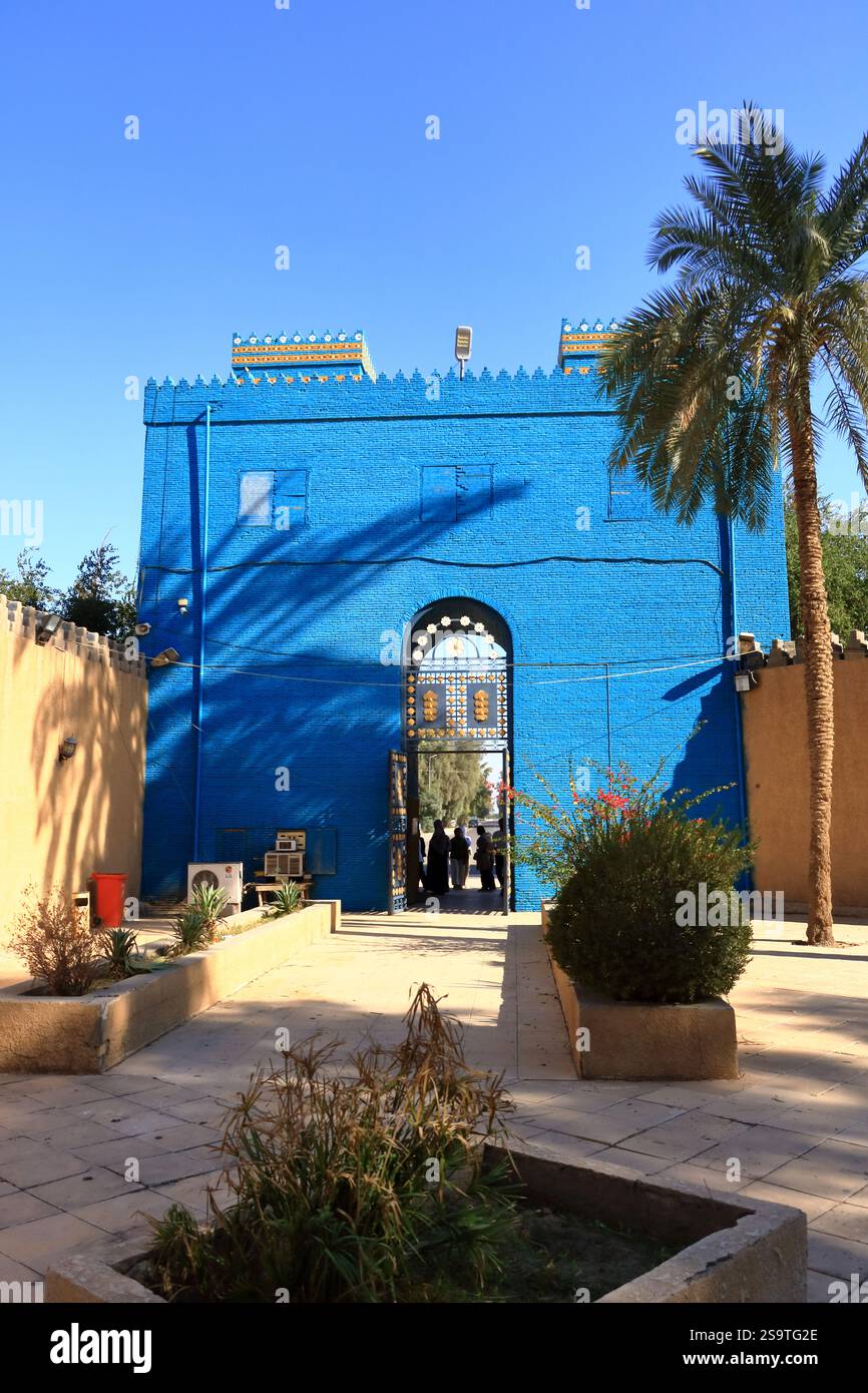 Babylon in Iraq - November 13 2024: the replica of the blue Ishtar gate ...