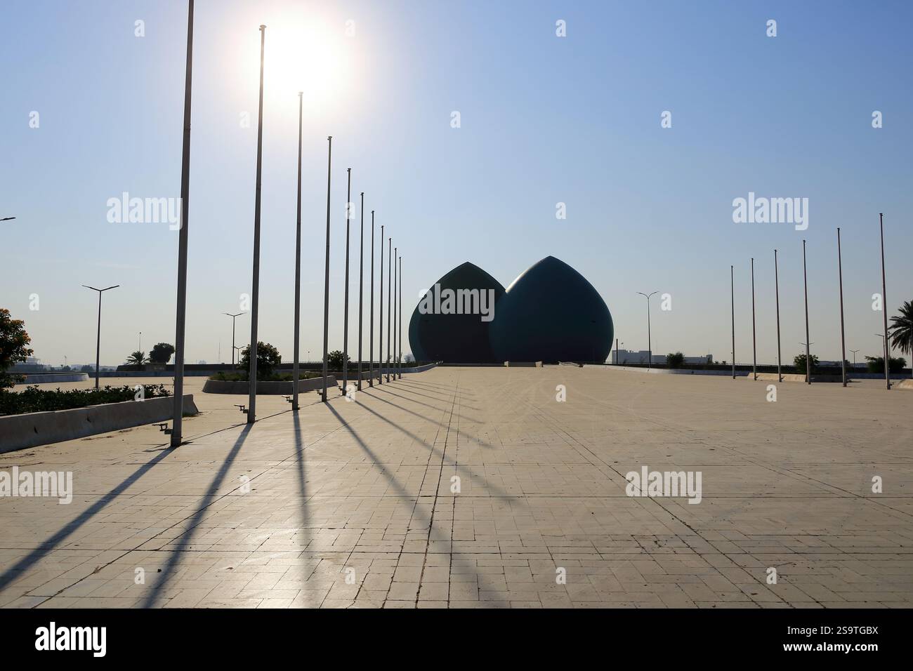 Baghdad, Bagdad in Iraq - November 14 2024: Split turquoise domes of Al ...