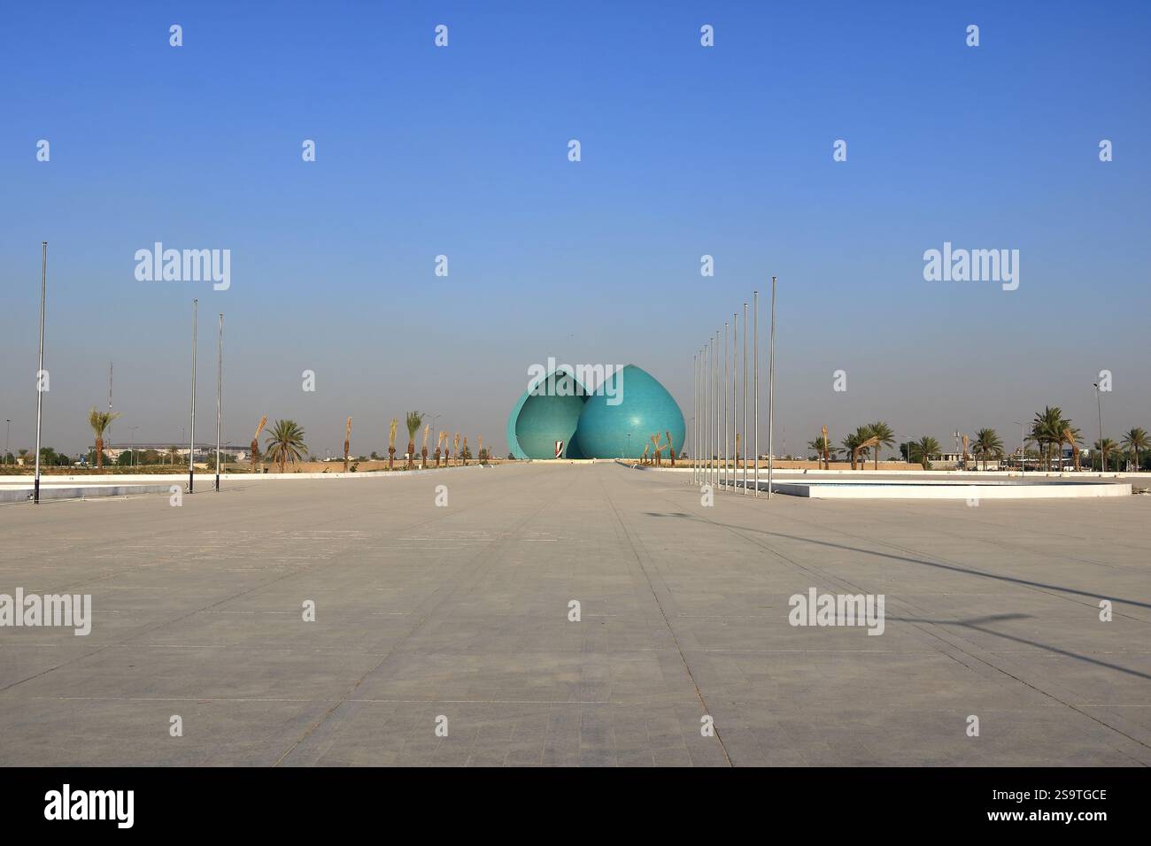 Baghdad, Bagdad in Iraq - November 14 2024: Split turquoise domes of Al ...
