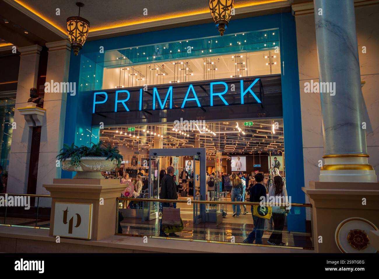 Trafford Park, Manchester, UK, 01-25-2025: Primark store front entrance ...