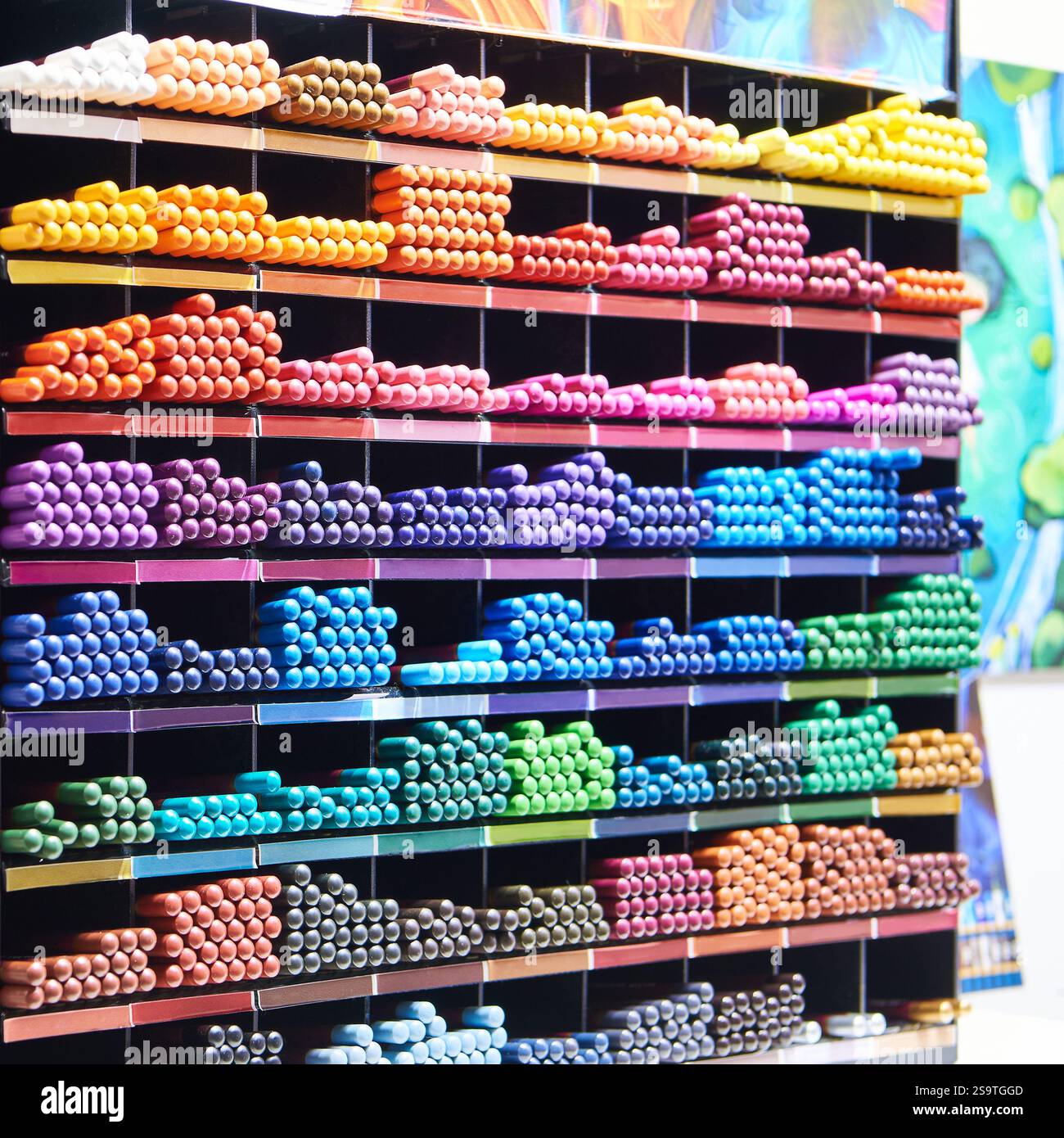 Colored pencils for drawing in the store Stock Photo - Alamy
