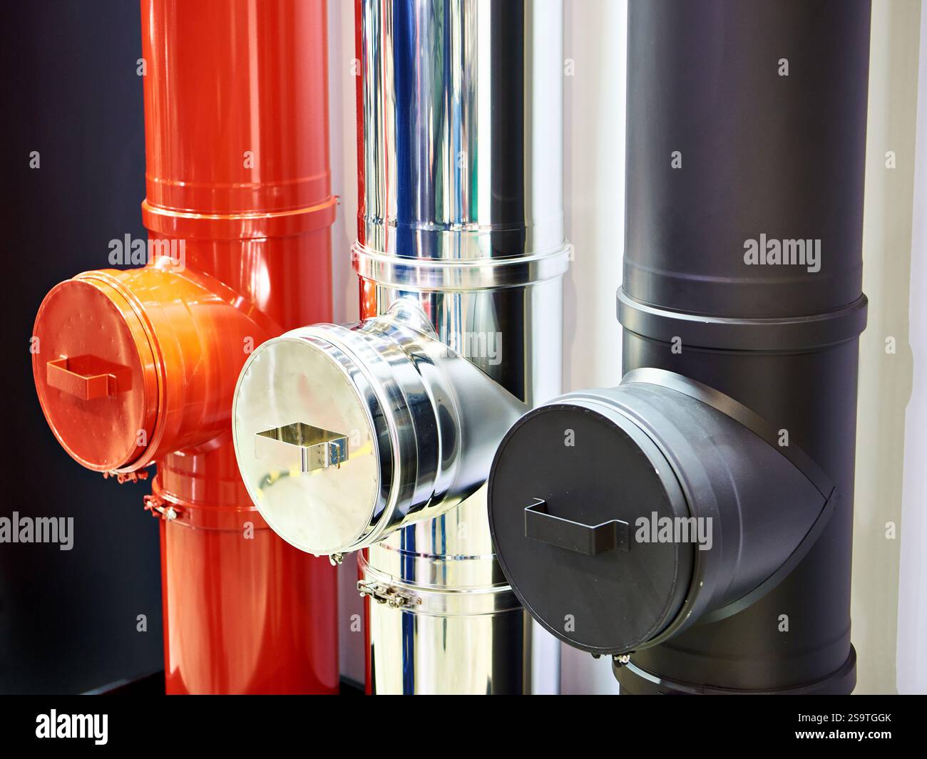 Shiny stainless steel chimney hi-res stock photography and images - Alamy