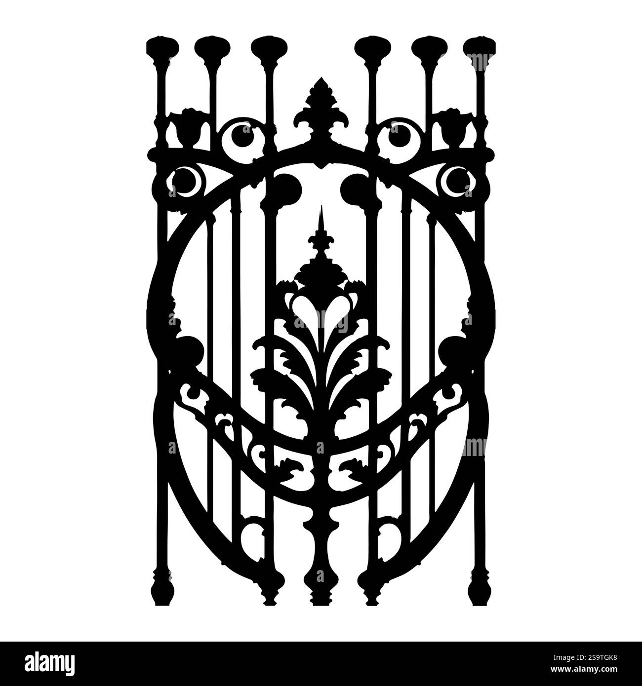 Beautiful and ornamental silhouette of black bars. Vector silhouette of ...