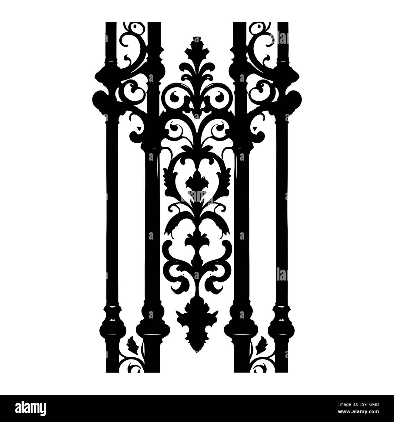 Beautiful and ornamental silhouette of black bars. Vector silhouette of ...