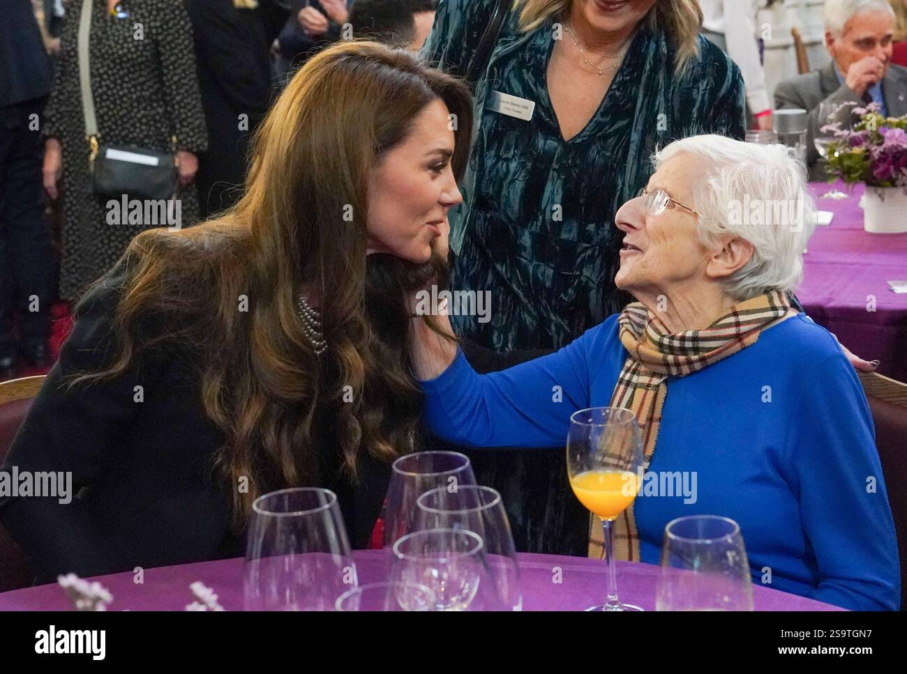 The Princess of Wales meets Yvonne Bernstein during a ceremony at ...