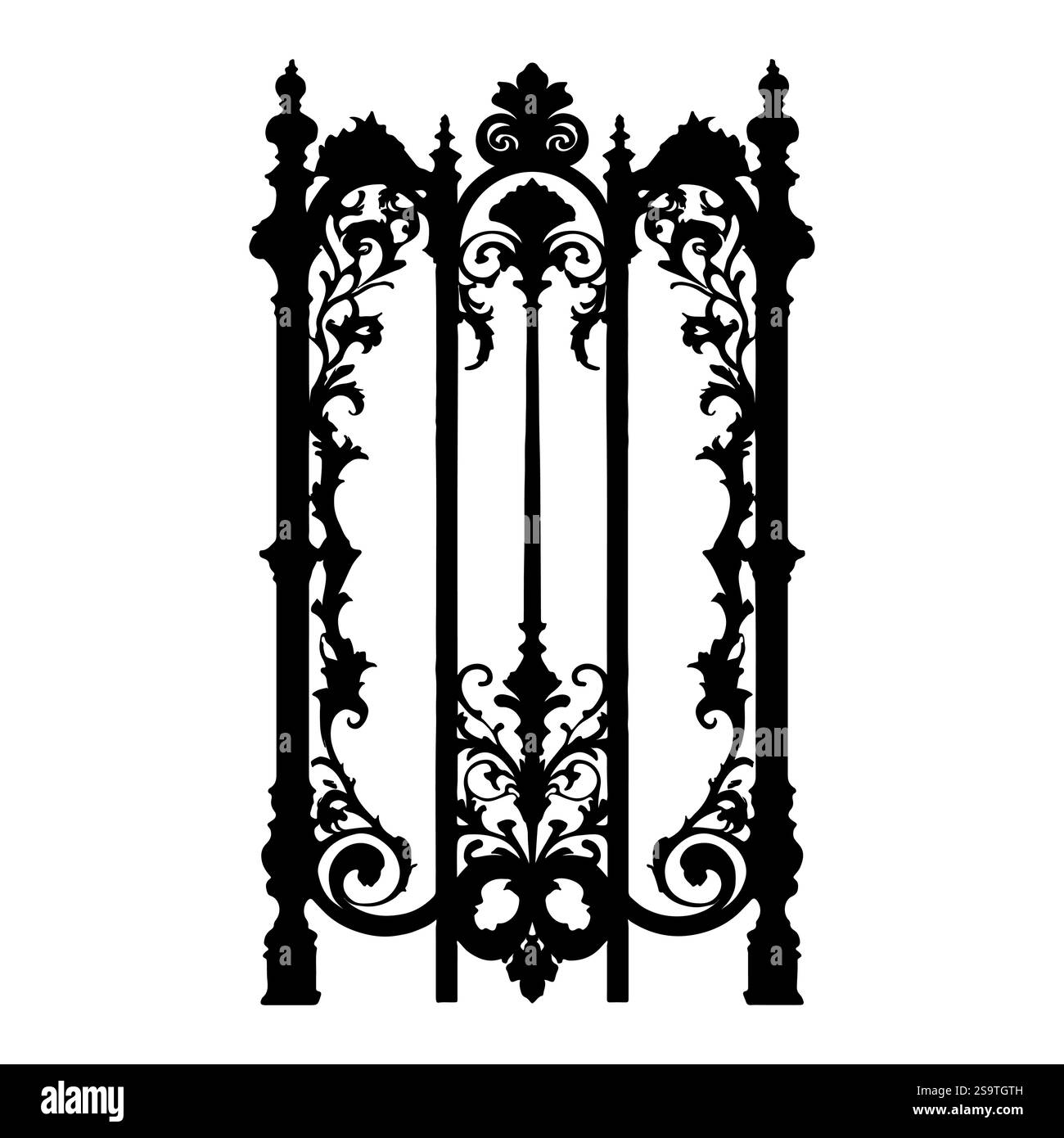 Beautiful and ornamental silhouette of black bars. Vector silhouette of ...