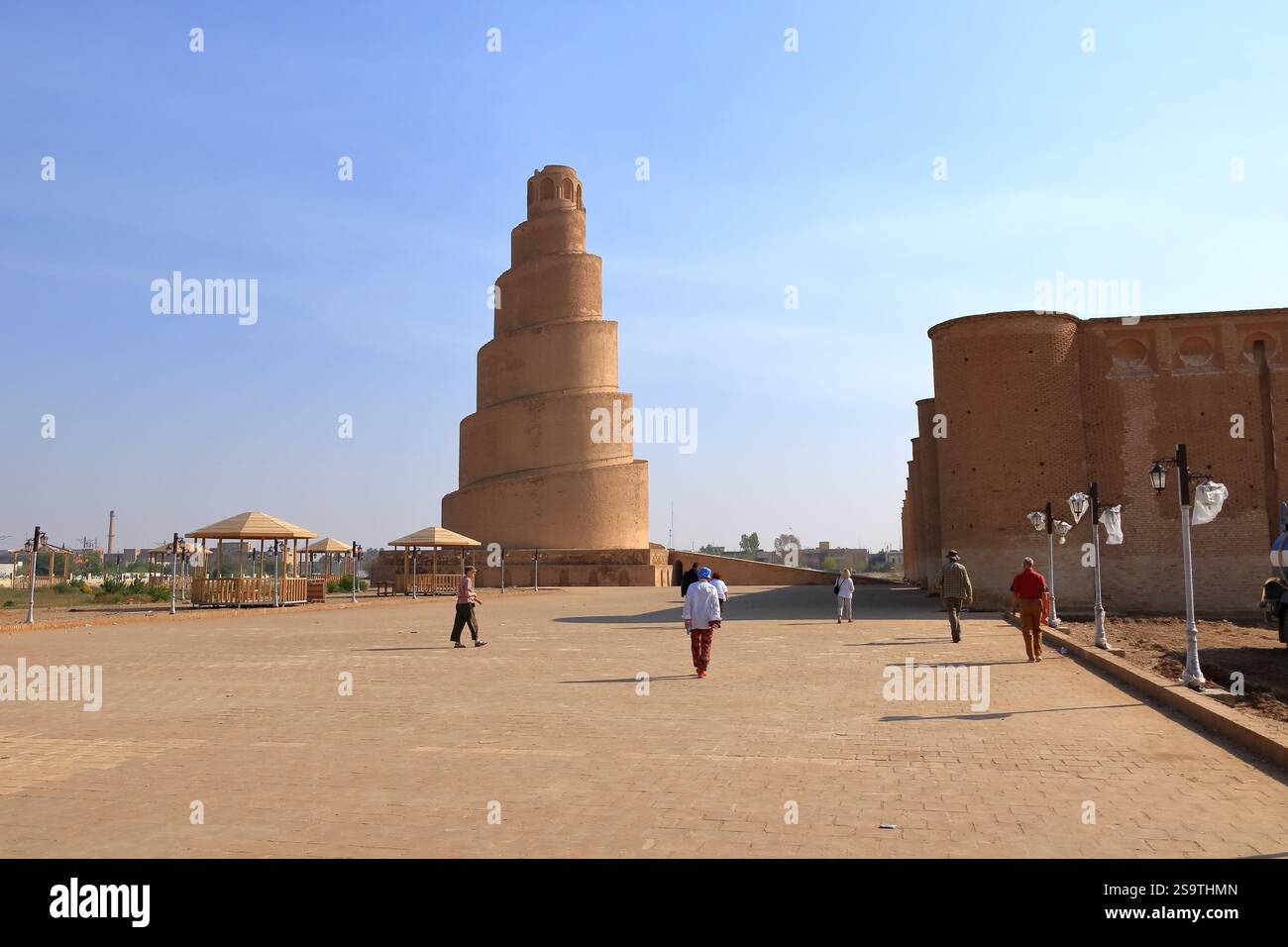 Samarra in Iraq - November 16 2024: people visit the spiral minaret of ...