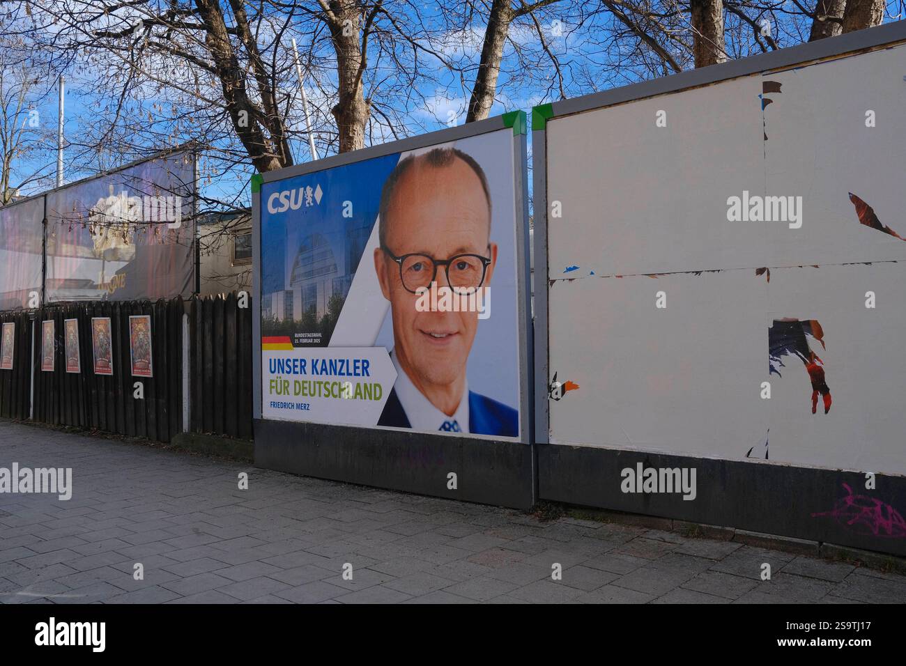 Wahlplakat Friedrich Merz für die CSU Großflächenwahlplakat von ...