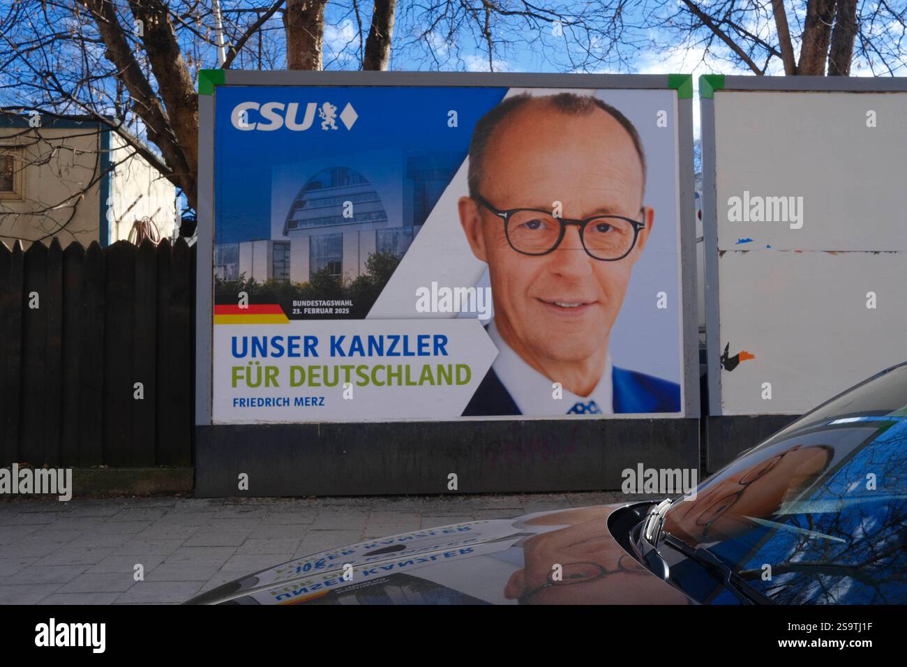 Wahlplakat Friedrich Merz für die CSU Großflächenwahlplakat von ...