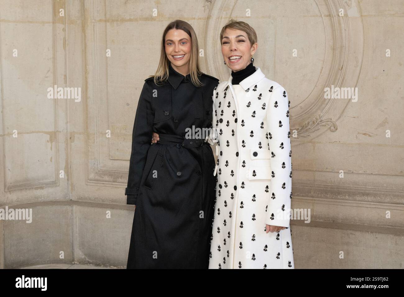 Paris, France. 27th Jan, 2025. Mathilde Favier-Meyer and his daugther ...