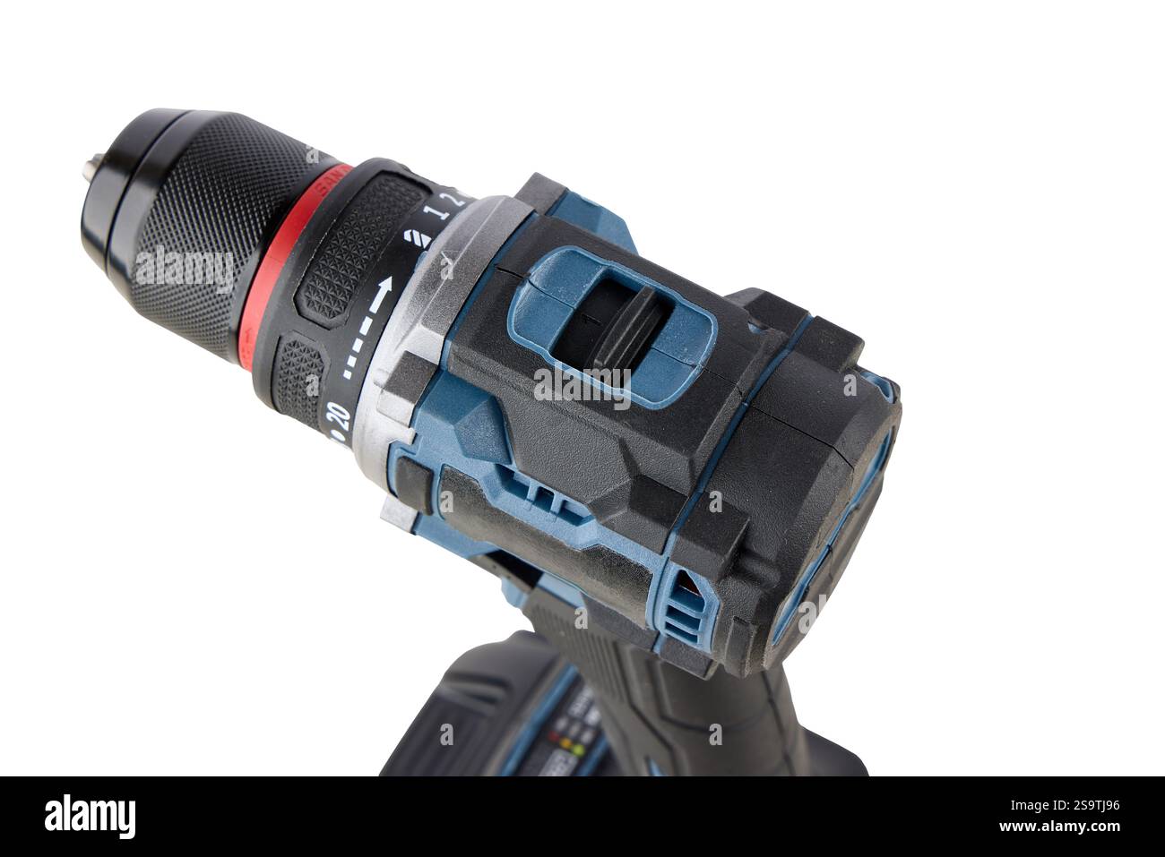 Cordless electric drill with a 98V lithium battery, ergonomic grip, and ...