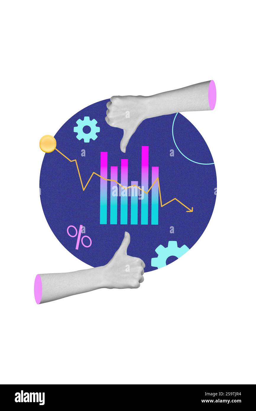 Photo collage trend sketch artwork of target success goal business ...